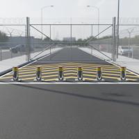 China Hydraulic Rising Security Bollard 168mm 600mm Height 75kg Net Weight Adjustable Up Time 3-6s for sale