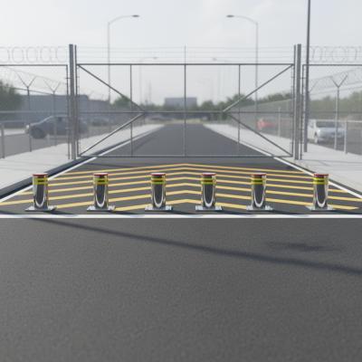 China Hydraulic Rising Security Bollard 168mm 600mm Height 75kg Net Weight Adjustable Up Time 3-6s for sale
