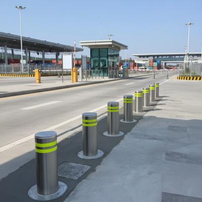 China K12 Crash Rated Hydraulic Rising Security Bollard 219mm Diameter 220V Automatic Vehicle Access Control for sale