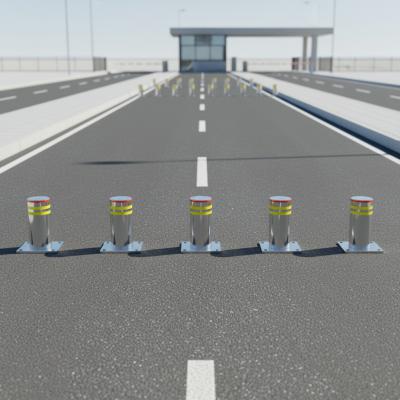 China 1100mm Embedded 6mm Thickness Electric Rising Bollards 220V Vehicle Access Control for sale