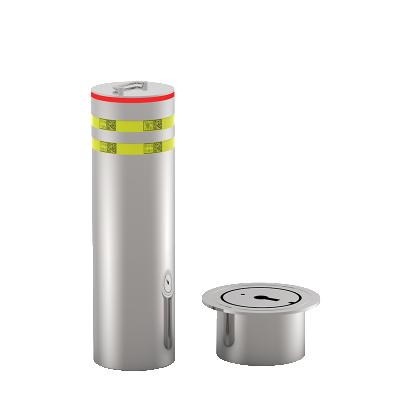 China 219mm Stainless Steel Manual Removable Lift Bollard Road Safety Traffic Barrier for sale