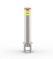 China 219mm Stainless Steel Manual Removable Lift Bollard Road Safety Traffic Barrier for sale