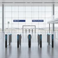 China 304 Stainless Steel Swing Barrier Turnstile 220V 40W Electromechanical Anti-Collision 5 Million Cycles for sale