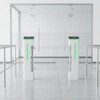 China Steel Swing Turnstile Gate 240x180x1015mm Intelligent Access Control for Commercial Buildings for sale
