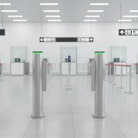 China Intelligent Security Turnstile Gate 550-1200mm Channel Width DC 24V Access Control for sale