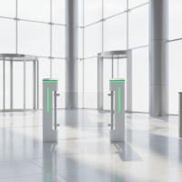 China Steel Swing Turnstile Gate 240x180x1015mm Intelligent Access Control for Commercial Buildings for sale