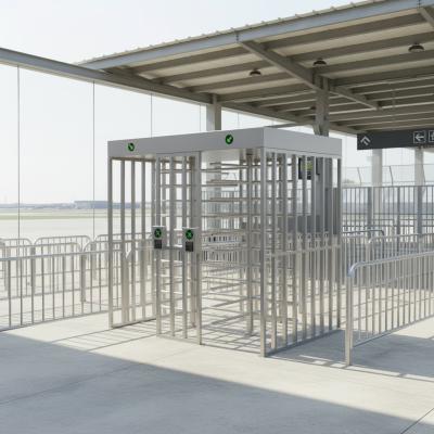 China 304 Stainless Steel Full Height Turnstile Gate 620mm Channel 5 Million Cycles Secure Pedestrian Access for sale