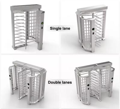 China Full Height Turnstile Gate 304 Stainless Steel 1.0mm 220V AC Heavy Duty Security Access Control for sale