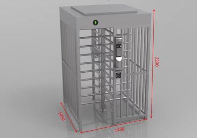 China 304 Stainless Steel Full Height Turnstile Gate 620mm Channel 5 Million Cycles Access Control for sale