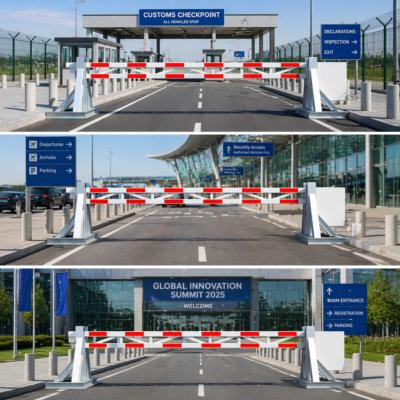 China Hydraulic Anti-Ramming Barrier Gate PAS68 K4 Rated 6m Width 900mm Height for sale