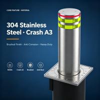 China IP68 Waterproof Electric Rising Bollard 219mm 1100mm Embedded Powder Coated Galvanized for sale
