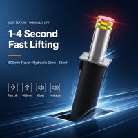 China IP68 Waterproof Electric Rising Bollard 219mm 1100mm Embedded Powder Coated Galvanized for sale