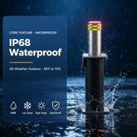 China IP68 Waterproof Electric Rising Bollard 219mm 1100mm Embedded Powder Coated Galvanized for sale
