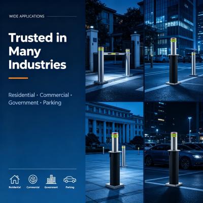 China Automatic Rising Bollards with SS304/SS316 Material, 20 Tons Load Capacity, and 3s To 6s Adjustable Up Time for Enhanced Security for sale