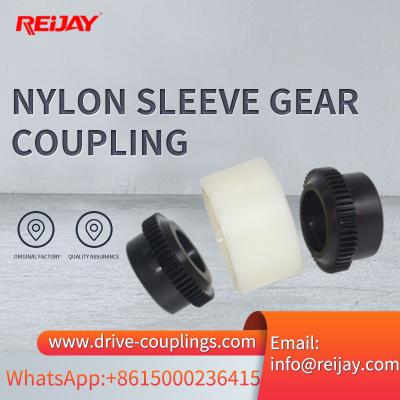 China Nylon Sleeve Gear Coupling for Electric Motors 14-100 Nm Torque Steel Hub for sale
