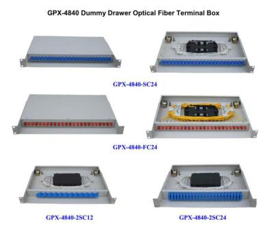 China Dummy Drawer Fiber Optic Distribution Box Cold Rolled Steel Sheet GPX-4840 for sale