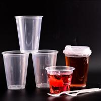 China Thick Smoothie PP Plastic Cups Reusable Lid Disposable Drinks Juices Bubble Tea for sale