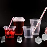 China Thick Smoothie PP Plastic Cups Reusable Lid Disposable Drinks Juices Bubble Tea for sale