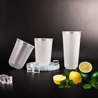 China Takeaway Frosted Clear Cups With Lids Plastic Dessert Cups Cold Drink for sale