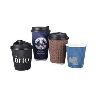 China Leakproof Waterproof Kraft Paper Cups With Lids Coffee Tea Smoothies for sale