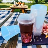 China Custom Logo Disposable PP Plastic Cups Heat and Cold Resistant CMYK and Foil Printing Options for sale