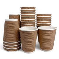 China Leakproof Waterproof Kraft Paper Cups With Lids Coffee Tea Smoothies for sale