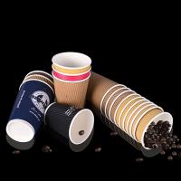 China Leakproof Waterproof Kraft Paper Cups With Lids Coffee Tea Smoothies for sale
