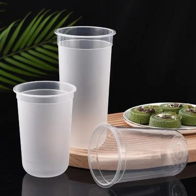 China Clear Disposable Printed Plastic Cups Plastic Coffee Cups For Tea Juice for sale