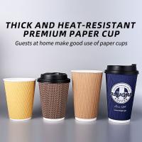 China Thick Heat Resistant 12oz Ripple Cups Personalized Paper Cups for sale