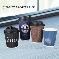 China Thick Heat Resistant 12oz Ripple Cups Personalized Paper Cups for sale