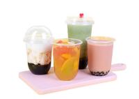 China Clear Transparent Custom Disposable Cups Plastic Coffee Cups With Dome Lid for sale