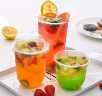China Clear Transparent Custom Disposable Cups Plastic Coffee Cups With Dome Lid for sale