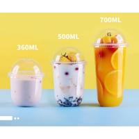 China Cold Beverage Dessert U Shaped Plastic Cups With Logo Printing for sale