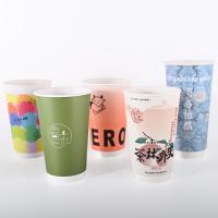 China 500ml Leakproof Double Wall Paper Cups For Tea Soda Juice OEM ODM Service for sale