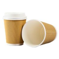 China Customizable Durable 12oz Ripple Paper Cups With Carton Package for sale