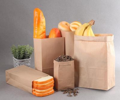China Durable Biodegradable Kraft Takeaway Bags without Handle Eco Friendly Options For Food Delivery for sale