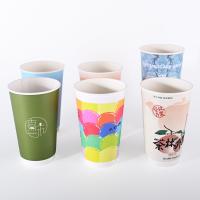 China White Kraft Compostable Paper Cups Double Wall Takeaway Coffee Cups With Lids for sale