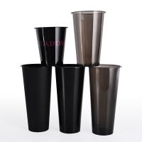 China 12oz 16oz PP Plastic Cups Custom Design Eco Friendly Black PP Plastic Drink Cups for sale