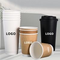 China Biodegradable Double Wall Compostable Coffee Cups 500ml Waterproof for sale