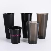 China Transparent Black PP Plastic Cups 12oz 16oz 24oz Drinking Cup For Juice for sale