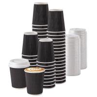 China Food Grade Portable Ripple Wall Paper Cups For Juice Coffee Tea Other Beverage for sale