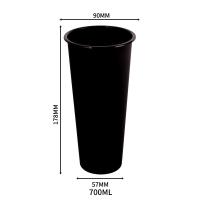 China 98mm Diameter PP Plastic Cups With Lids For Cold Drink Coffee Juice Bubble Milk Tea for sale