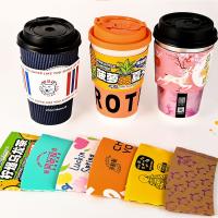 China Custom Logo Diameter Disposable Paper Cup Sleeve For Coffee Juice for sale