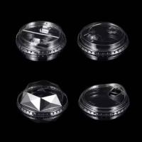 China Transparent Panda Shape PET Clear Dome Lids For Convenient Juice Beverage Drinking for sale