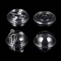 China Transparent Panda Shape PET Clear Dome Lids For Convenient Juice Beverage Drinking for sale