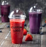 China Clear Round PET Plastic Cups For Beverages Juices Food Beers Bubble Tea for sale