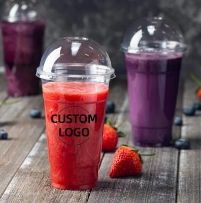 China Clear Round PET Plastic Cups For Beverages Juices Food Beers Bubble Tea for sale