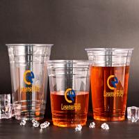 China Clear Round PET Plastic Cups For Beverages Juices Food Beers Bubble Tea for sale