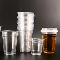 China Clear Round PET Plastic Cups For Beverages Juices Food Beers Bubble Tea for sale