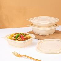 China Natural Eco Friendly Biodegradable Packaging With Lid For Takeaway Food Packaging for sale